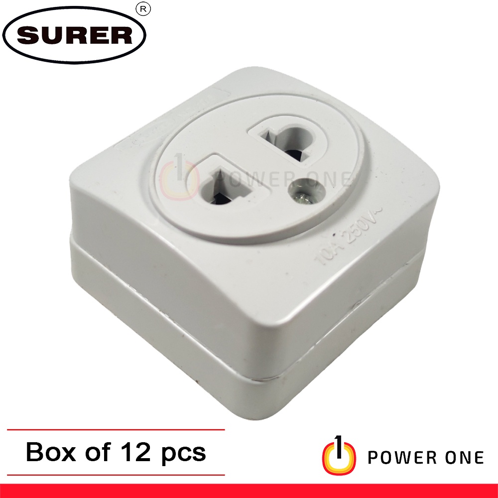 Surer 175 1 Gang Outlet, Surface Type [Box of 12 pcs] (100 Series ...