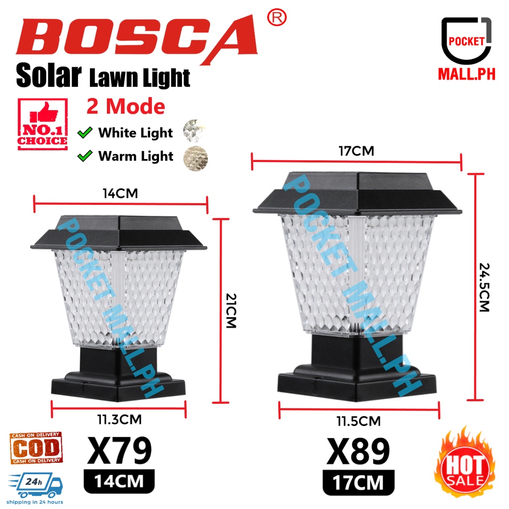 BOSCA BRAND SOLAR Lamp LAWN LIGHT POST LAMP Outdoor Solar Light For ...
