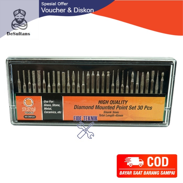 MATA IKURA DIAMOND MOUNTED SET 30 PCS - MINI DIE GRINDER CARVING TUNER ...