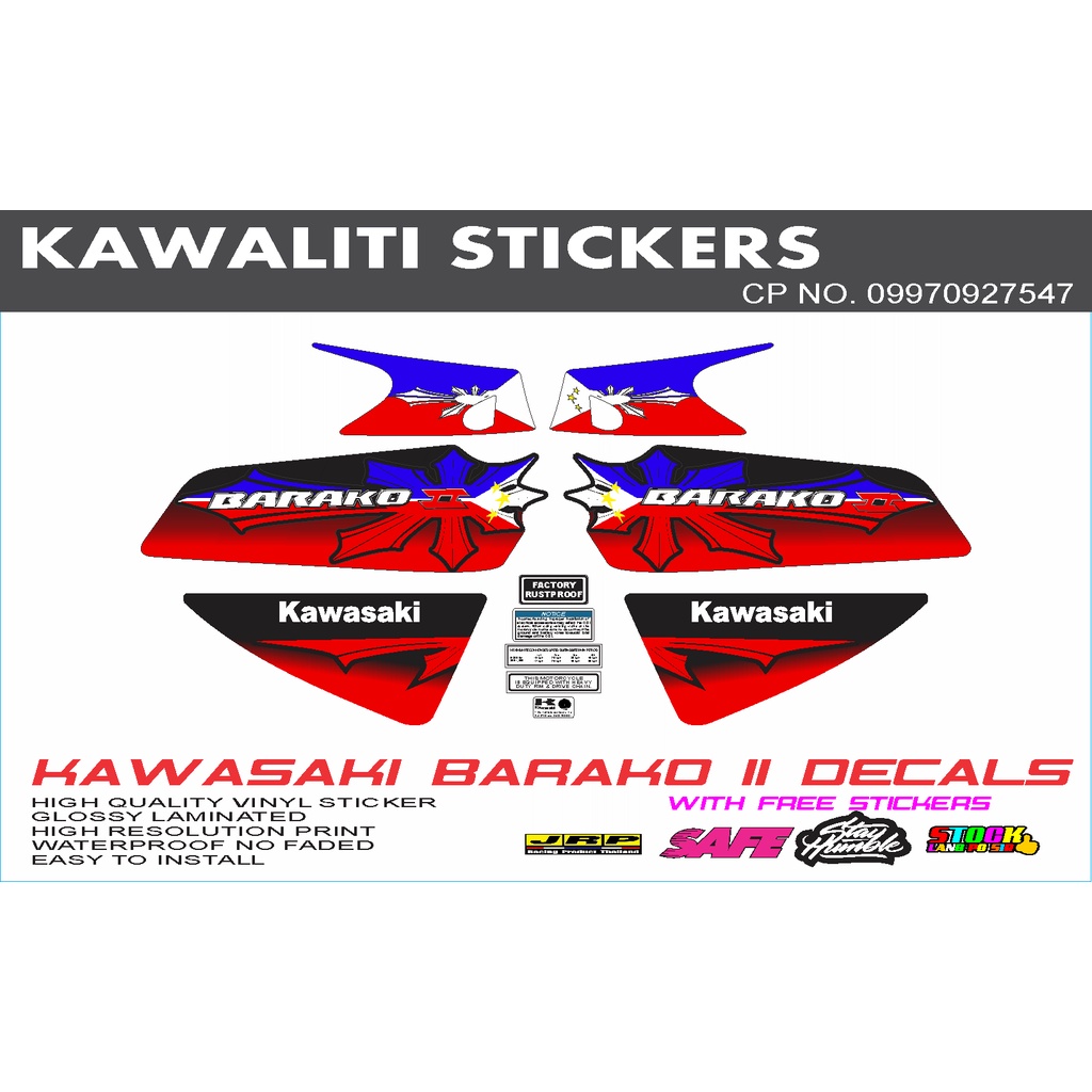 Kawasaki Barako Sticker Decals | Shopee Philippines