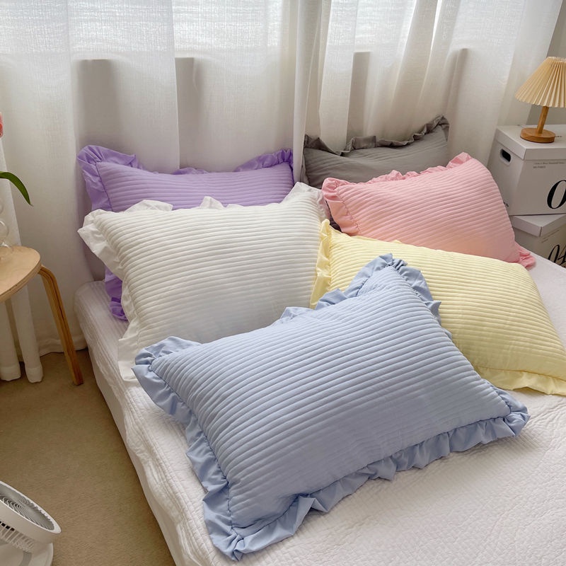 Ready Stock WindSing Ruffled Pillow Sham Chiffon Edge Ruffled Pillow ...