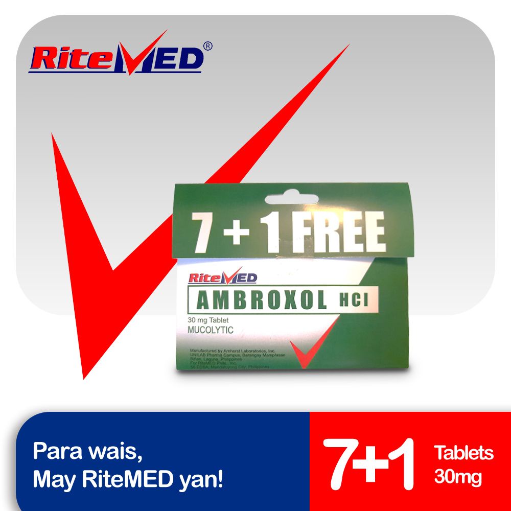 RiteMED Ambroxol 7+1Pack 30mg Tablets (Cough Relief) | Shopee Philippines