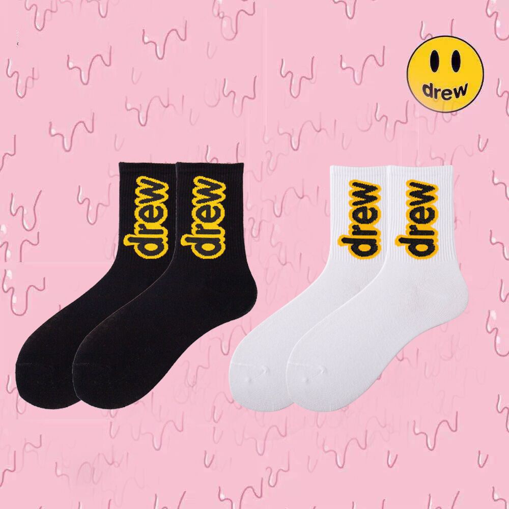 New korean fashion drew house smiley face socks high cut iconic socks ...
