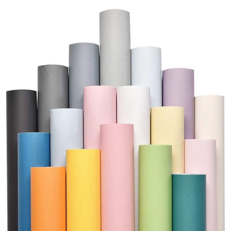 Waterproof Wallpaper 10M*45CM PVC Plain color Stripe Paper Pvc Self ...