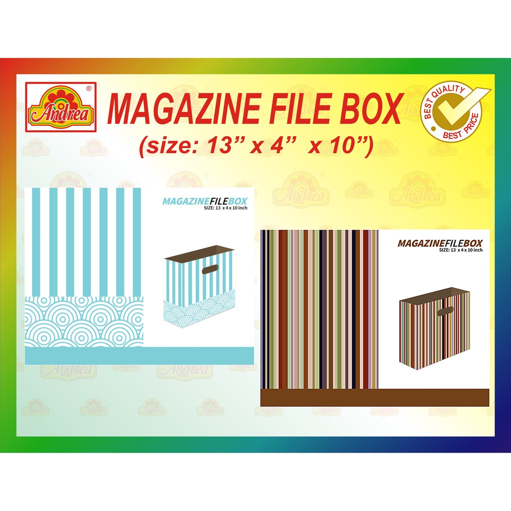 Magazine File Box 13" x 4" x 10" in 2 different design | ANDREA ...