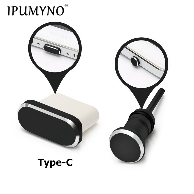 Metal Type C Anti Dust Plug Set USB Type-C Port and 3.5mm Earphone Jack ...
