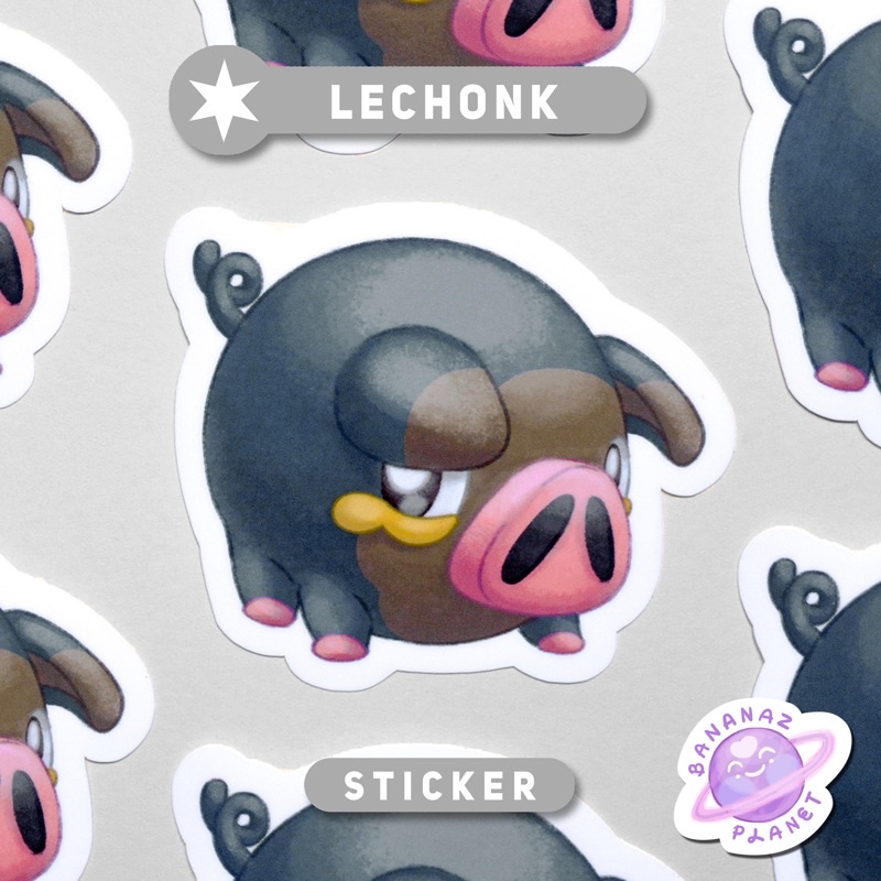 Lechonk | Cute Pokémon Sticker | Vinyl Glossy Laminated, Waterproof ...