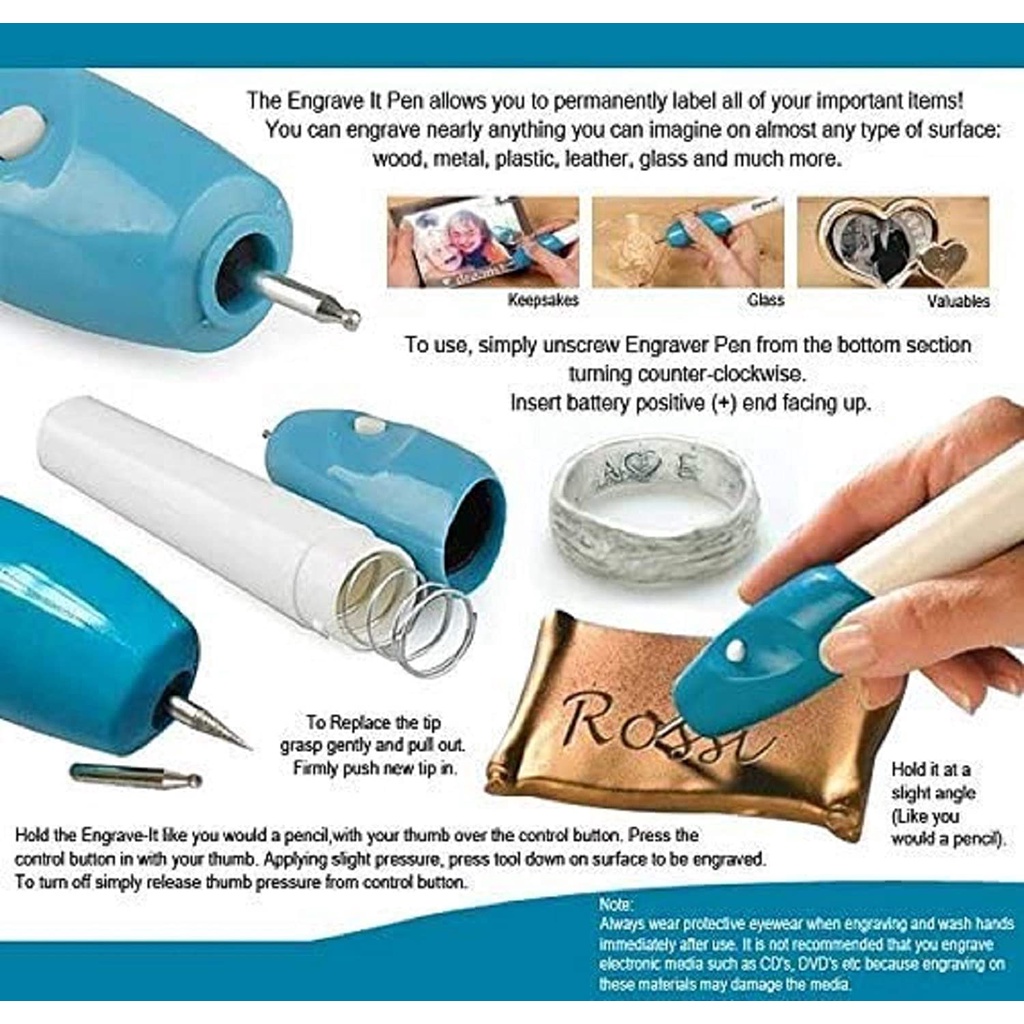 Portable Engraver Electric Engraving Pen Jewelry Metal Glass Rotary COD ...