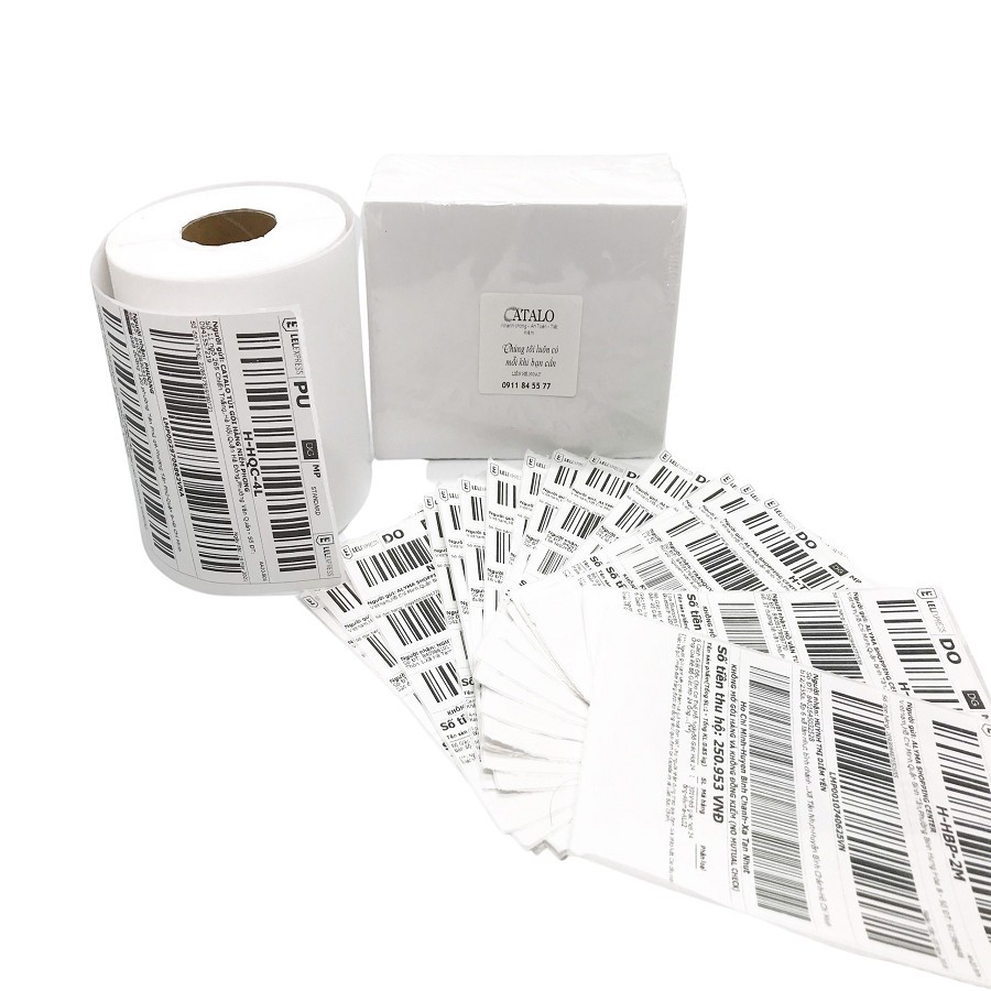 Roll of 300 3-layer thermal paper stamps, size 75x100 (75mm paper ...