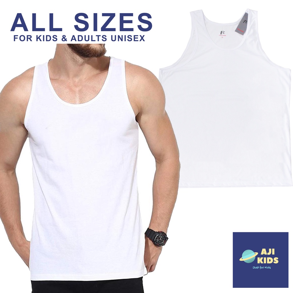 AJI Plain White Sando for Mens and Boys Kids and Adults | Shopee ...