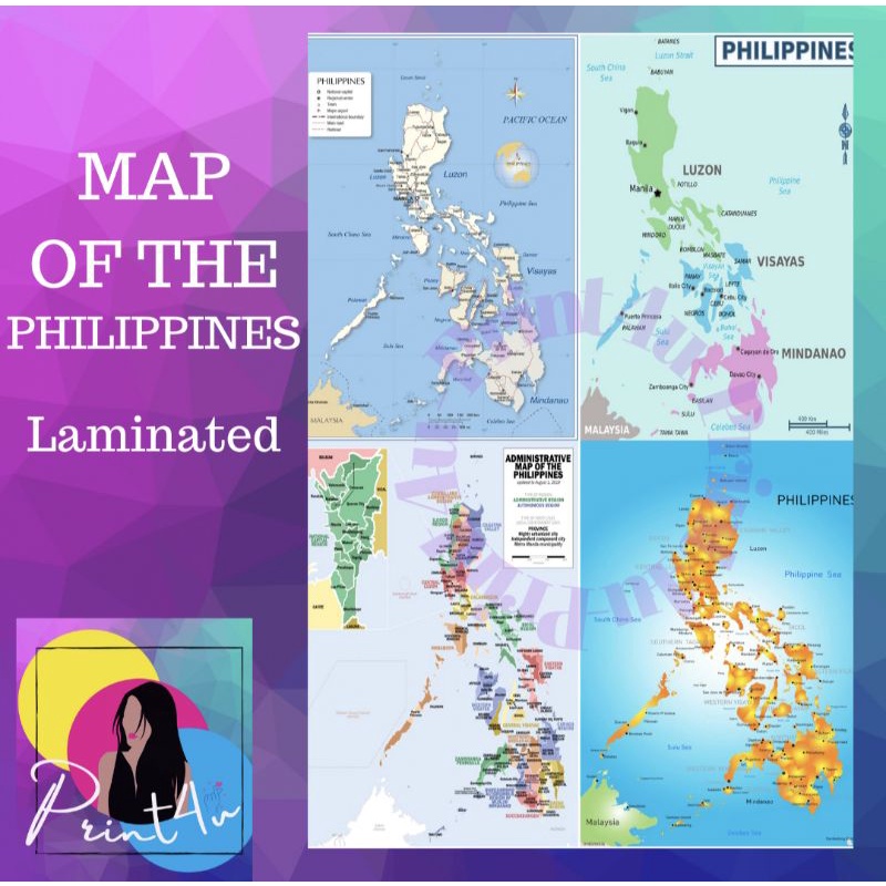 Map of the Philippines Laminated waterproof - Mapa ng Pilipinas ...