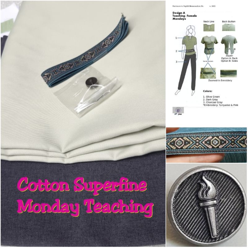 Deped Uniform for teachers Monday teaching special cotton blended ...
