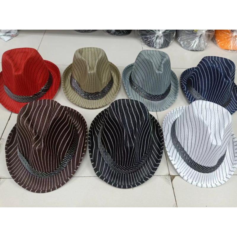 Stripe Don Cap Don Hat Fedora Hat for Adult Unisex | Shopee Philippines