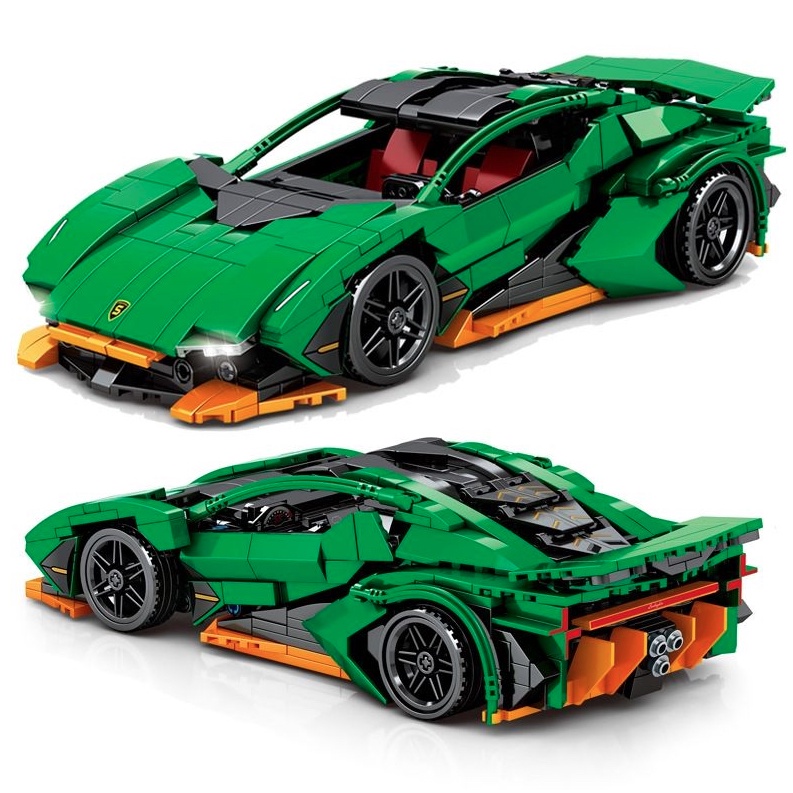 Mytopshop 681PCS MOC Technic Green Super Racing Sports Car Building ...