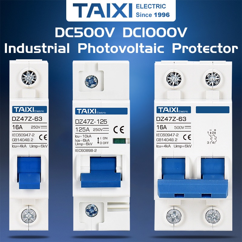TAIXI Solar Photovoltaic DC Circuit Breaker 1P 2P PV MCB DC250V 500V ...