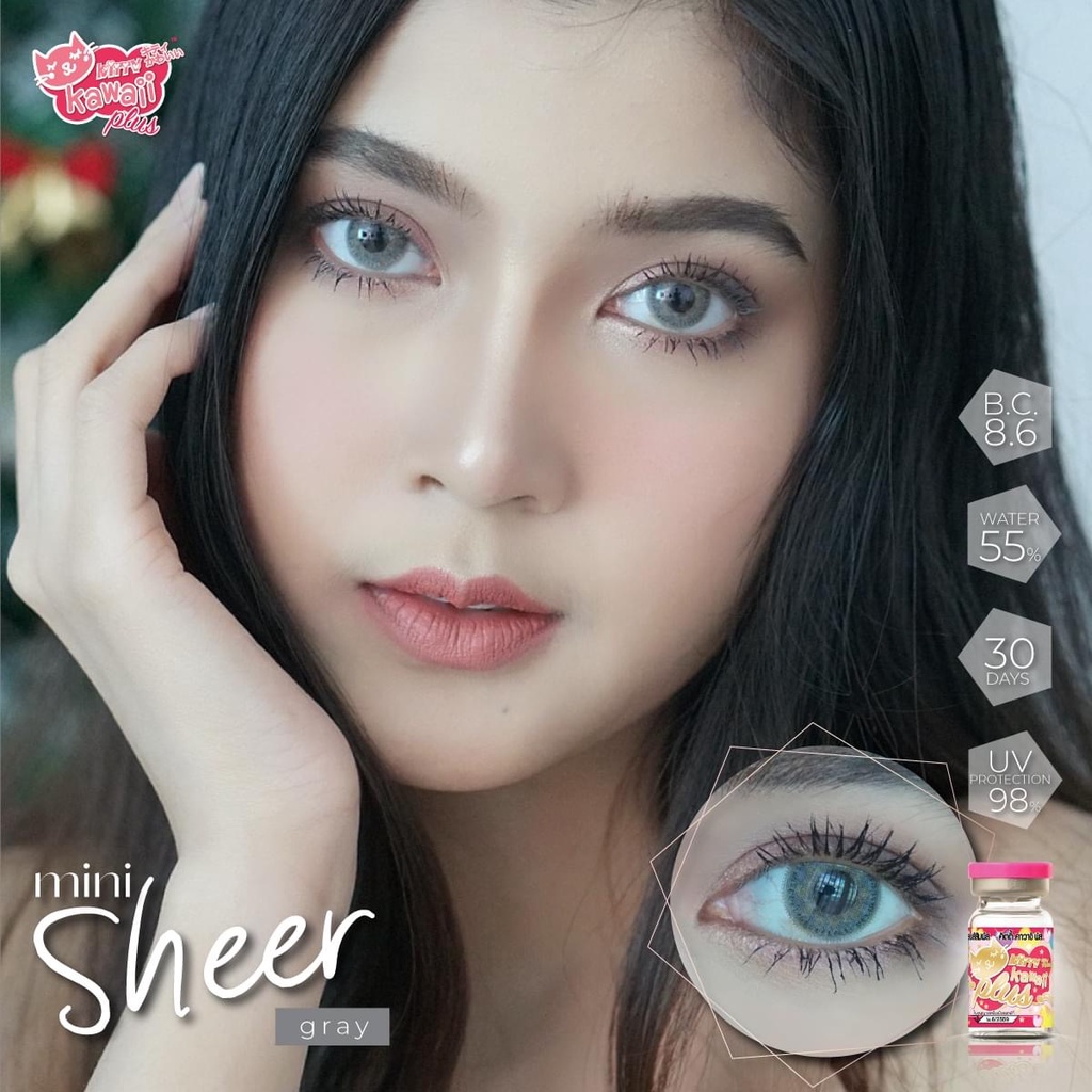 Contact Lens Mini Sheer ฺ Brown/Gray (Kitty Kawaii) Size Sells Well. | Shopee Philippines