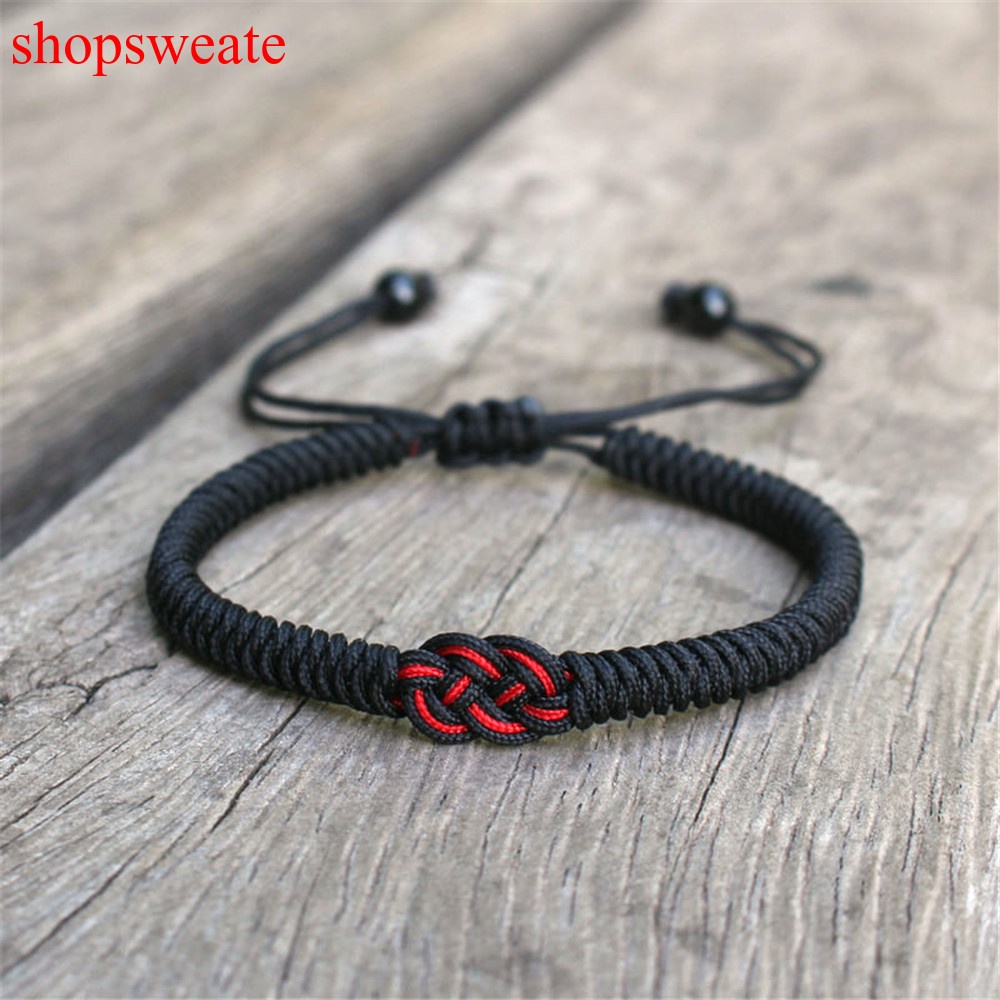 SHOPSWEATE Lucky Red String Bracelet Mens Women Handmade Adjustable ...