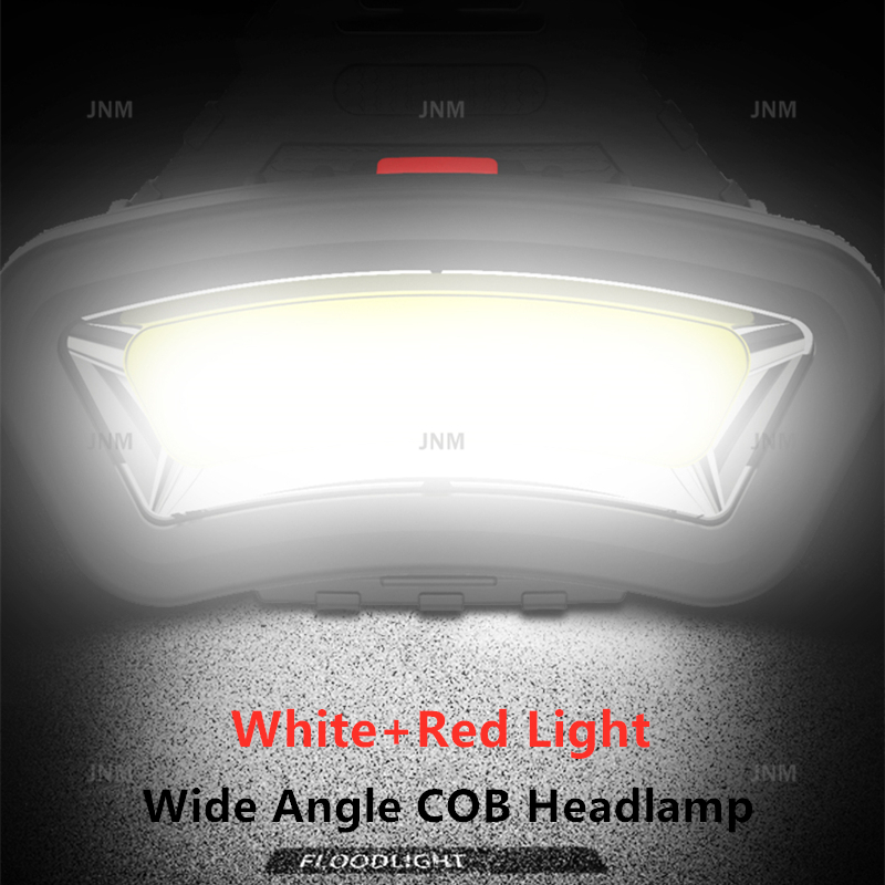 Wide Angle COB Headlamp USB Rechargeable COB Floodlight Lantern Red ...