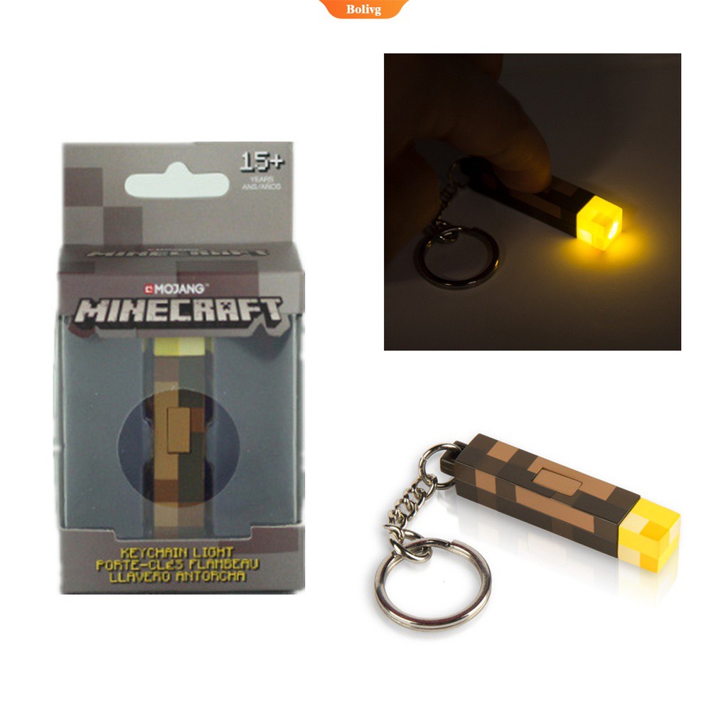 Game - Minecraft Torch Glowing Keychain Figure Toy In Box Backpack ...