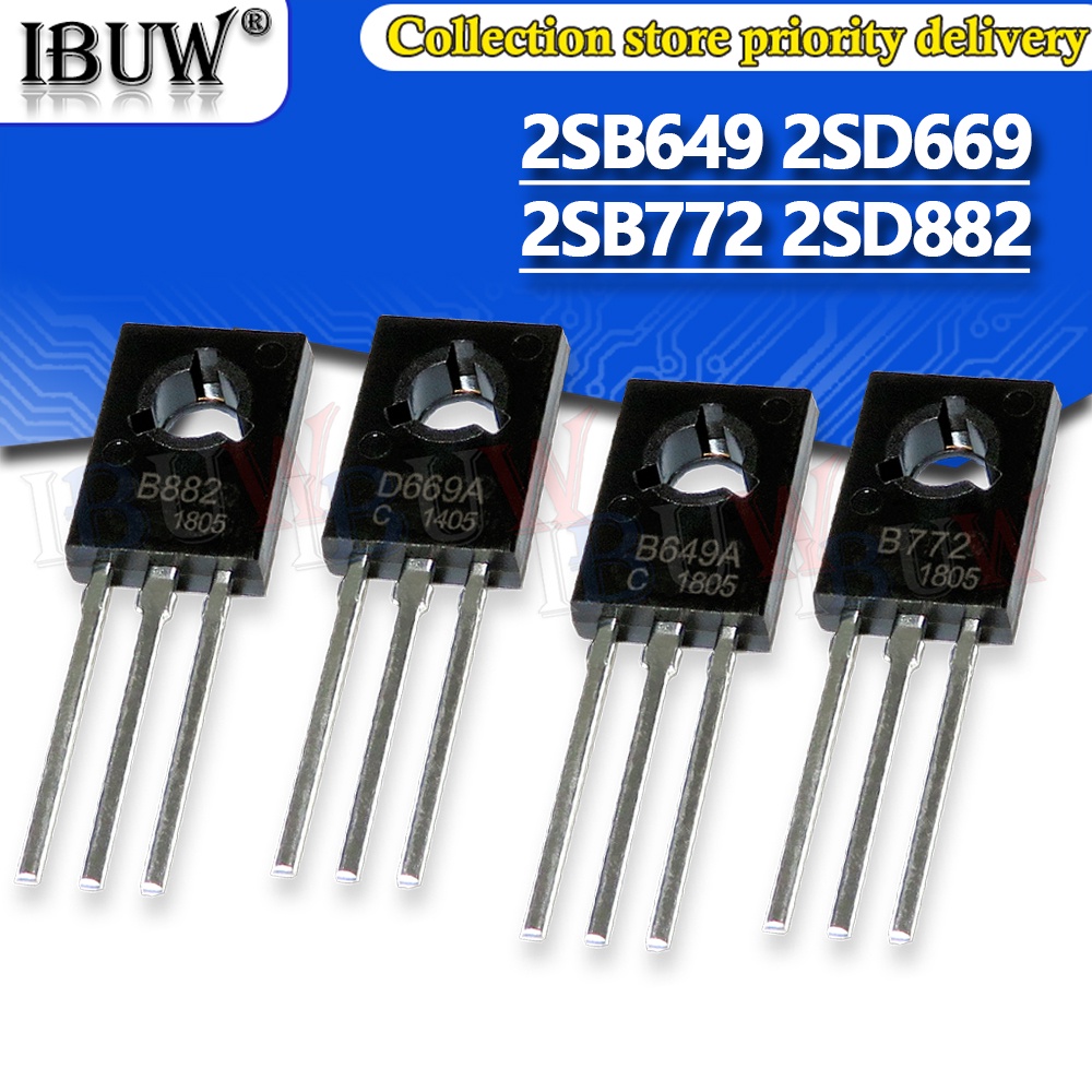 10PCS 2SB649 2SD669 2SB772 2SD882 TO-126 TO126 B649 D669 B772 D882 ...