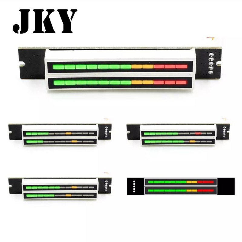 Mini Dual 12-bit LED Music Level Indicator Adjustable Light Speed VU ...
