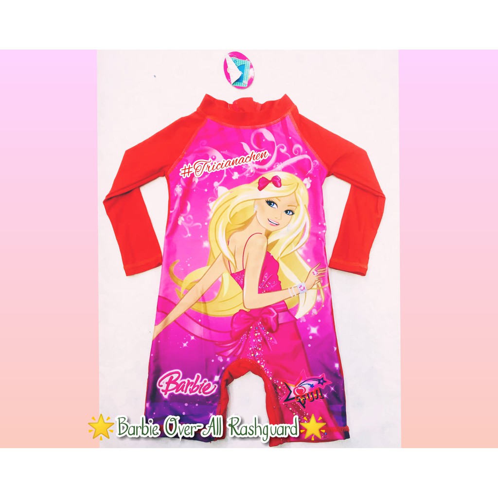 Sale! Barbie Long Sleeve Character Over-All Rashguard Swimwear For Kids ...