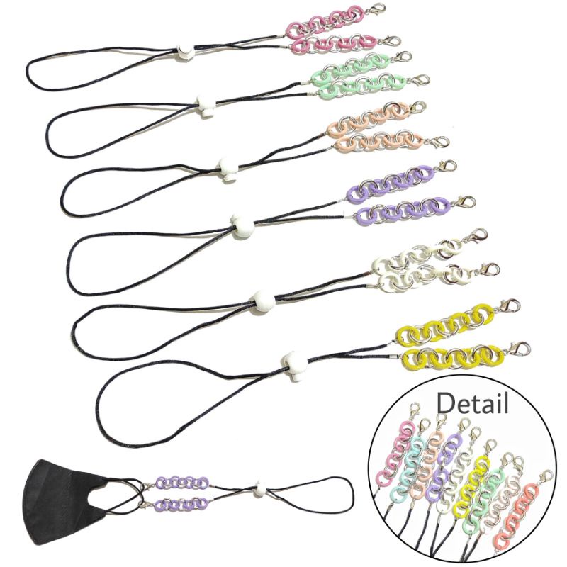 2 in 1 Mask Strap Necklace + Hijab Mask Connector Free Stopper Denise ...