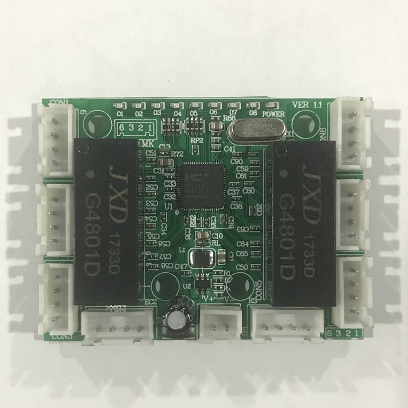 8 Pin Line Mini Design Ethernet Switch Circuit Board For Ethernet Switch Module 10 100mbps 8