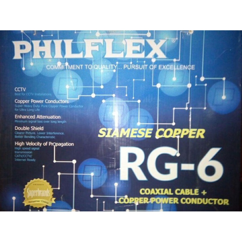 Philflex Pure Copper siamese rg6 coaxial with power quality cable good ...