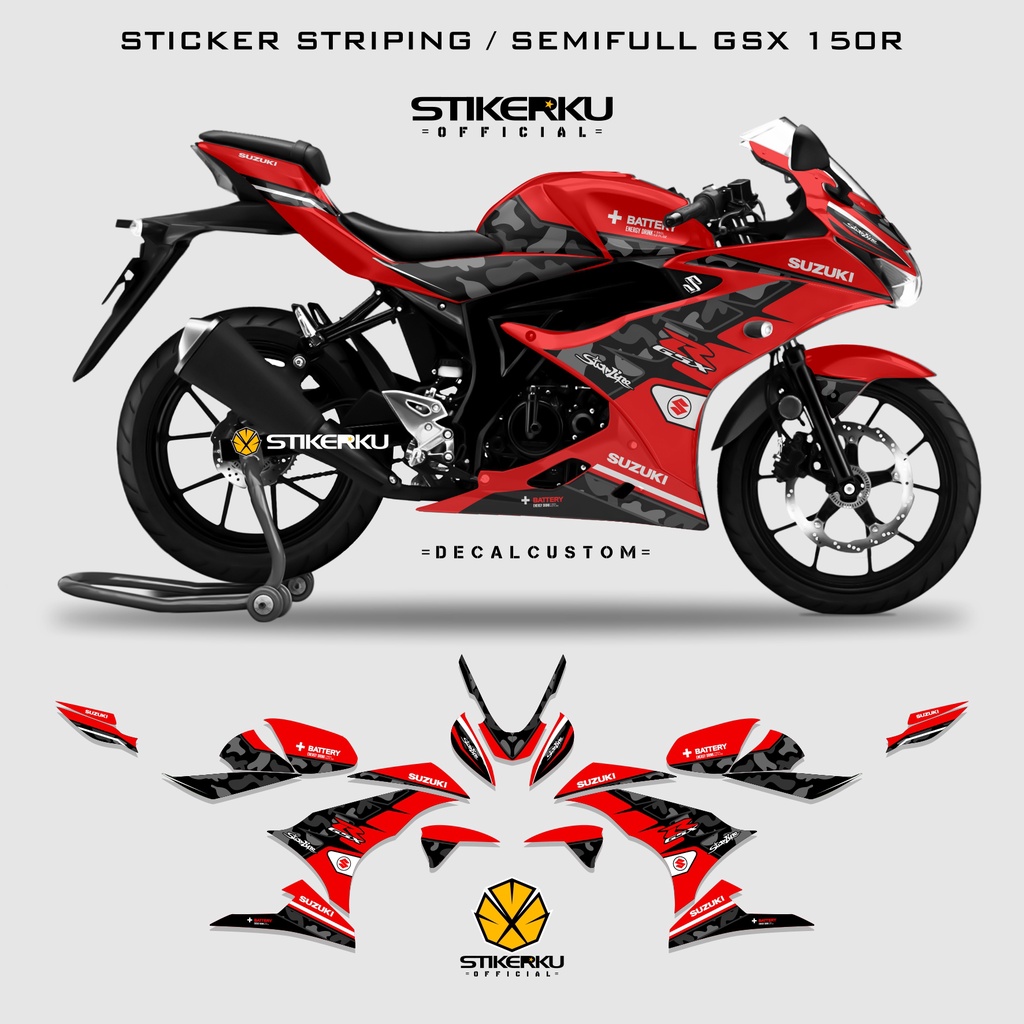 Suzuki GSX R150 STRIPING / CAMO EDITION / STICKER / STOCK DECAL ...