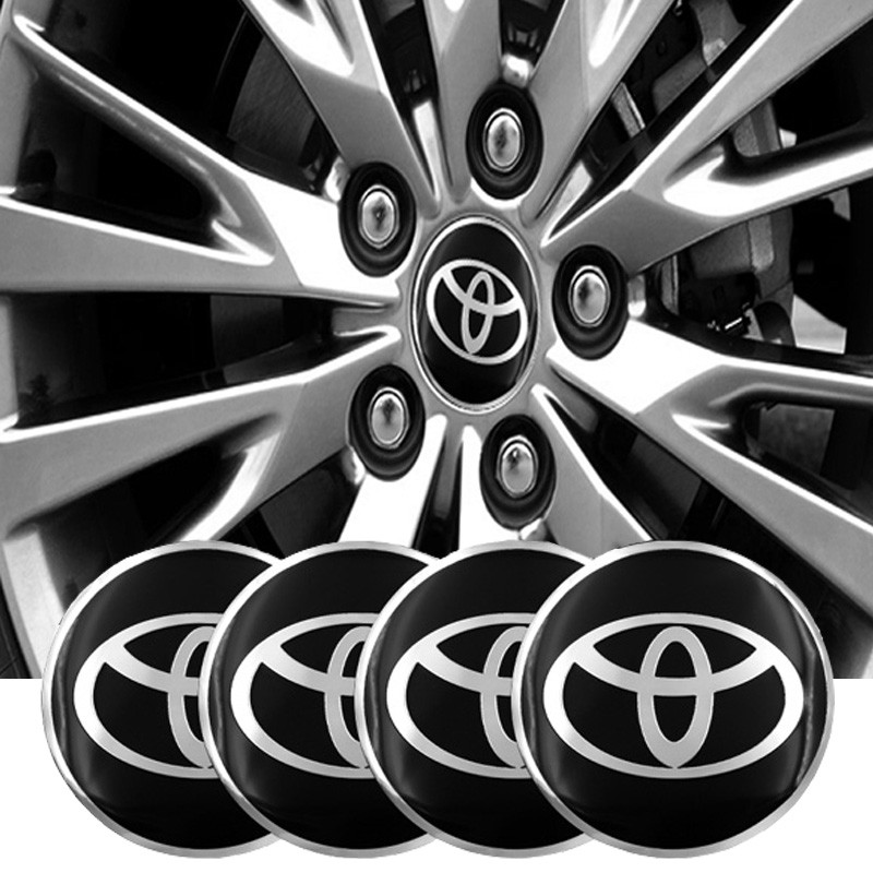 4pcs Car-Styling Emblem Wheel Center Hub Cap Stickers with Toyota Logo ...
