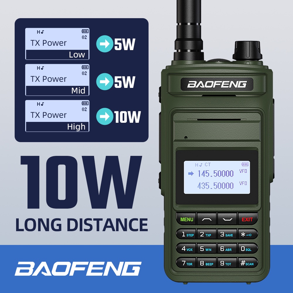 2022 Upgrade Baofeng UV-P15 Max IP44 Waterproof Walkie Talkie Dual Band High Power CB Radio Vhf ...