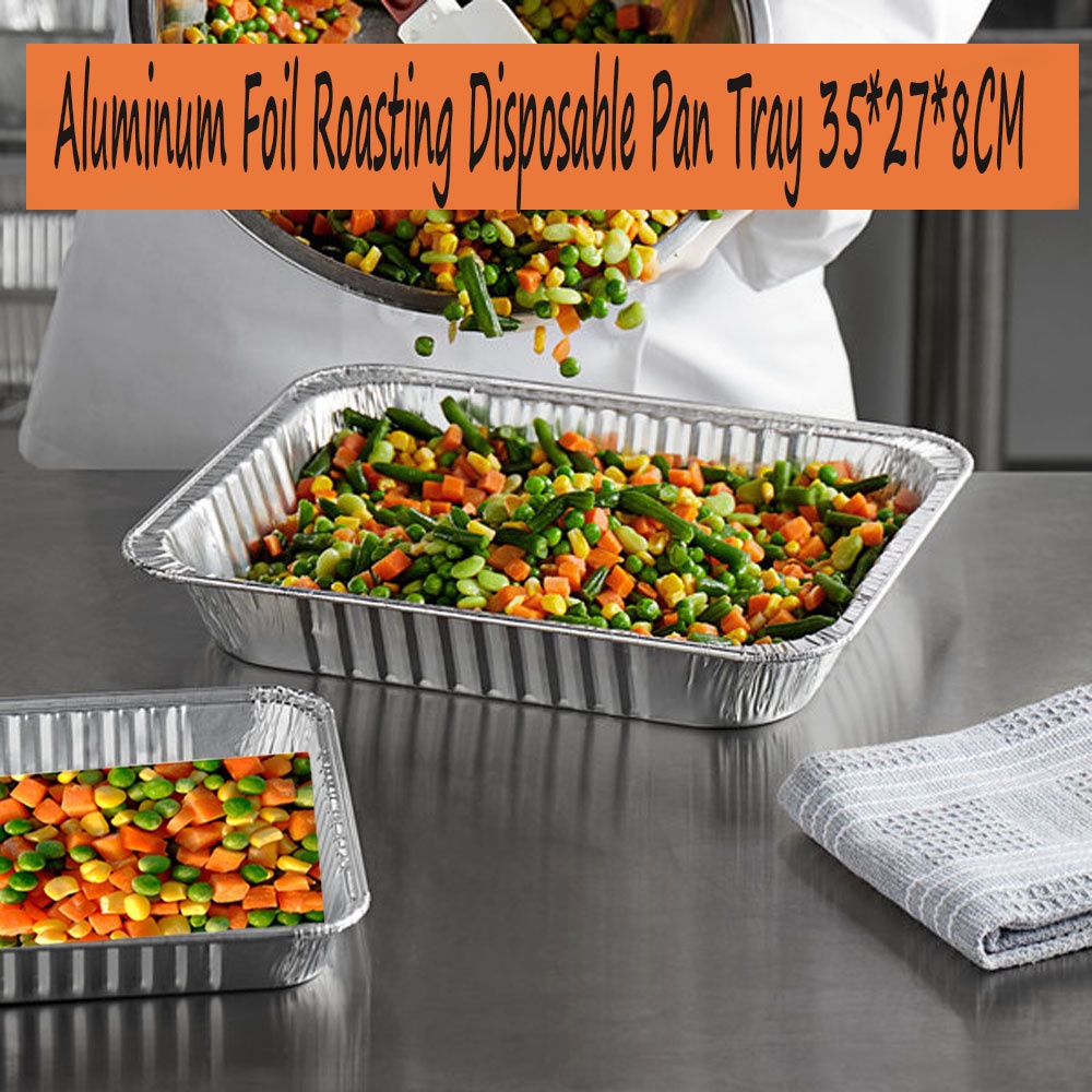 Aluminum Foil Roasting Disposable Pan Tray (35*27*8CM - 31*25*8CM ...