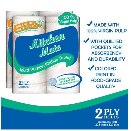Kitchen Mate Multi Purpose Kitchen Towel w/ colored print 75 sheets ...