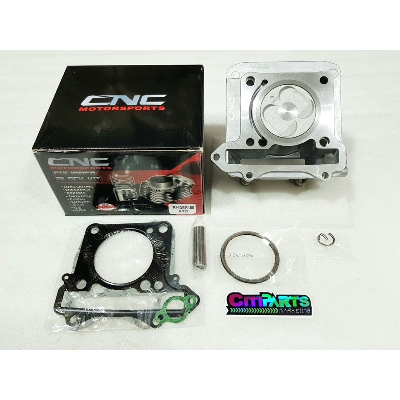 CNC CYLINDER BLOCK SET RAIDER150 62mm standard - borekit Raider 150 std ...