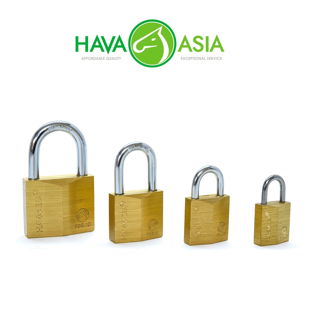 HavaAsia Heavy Duty Solid Brass Short Shackle Padlock High Security ...