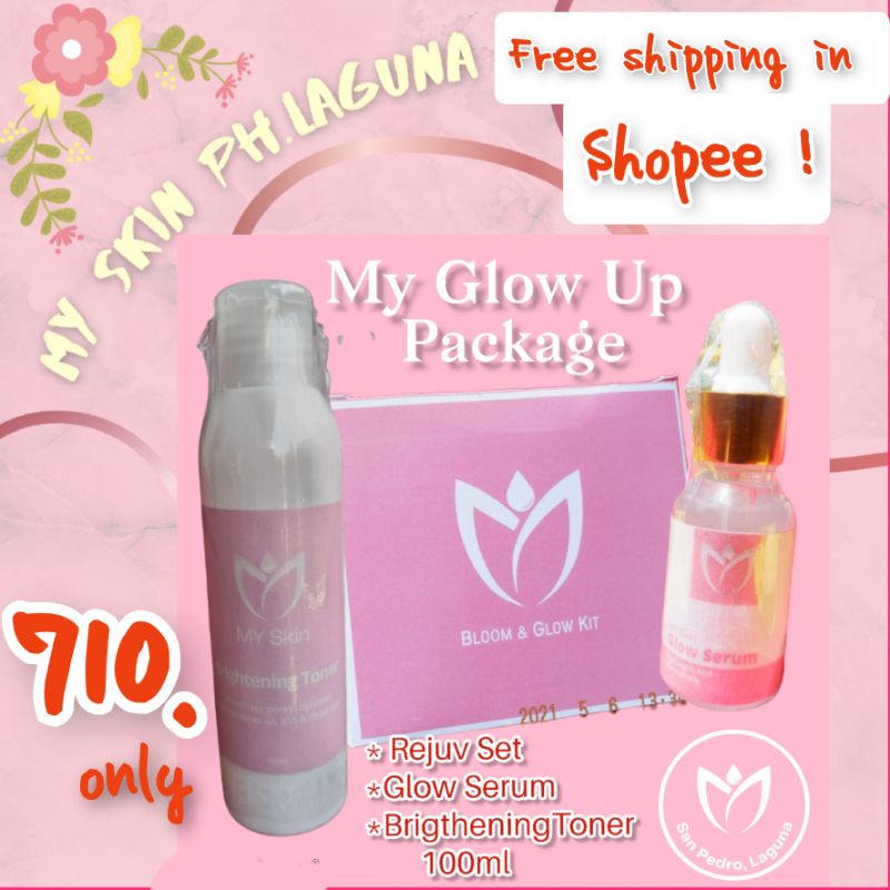 FREE SHIPPING! My Skin Glow Up Package (Rejuv Set + Glow Serum + 100ml ...