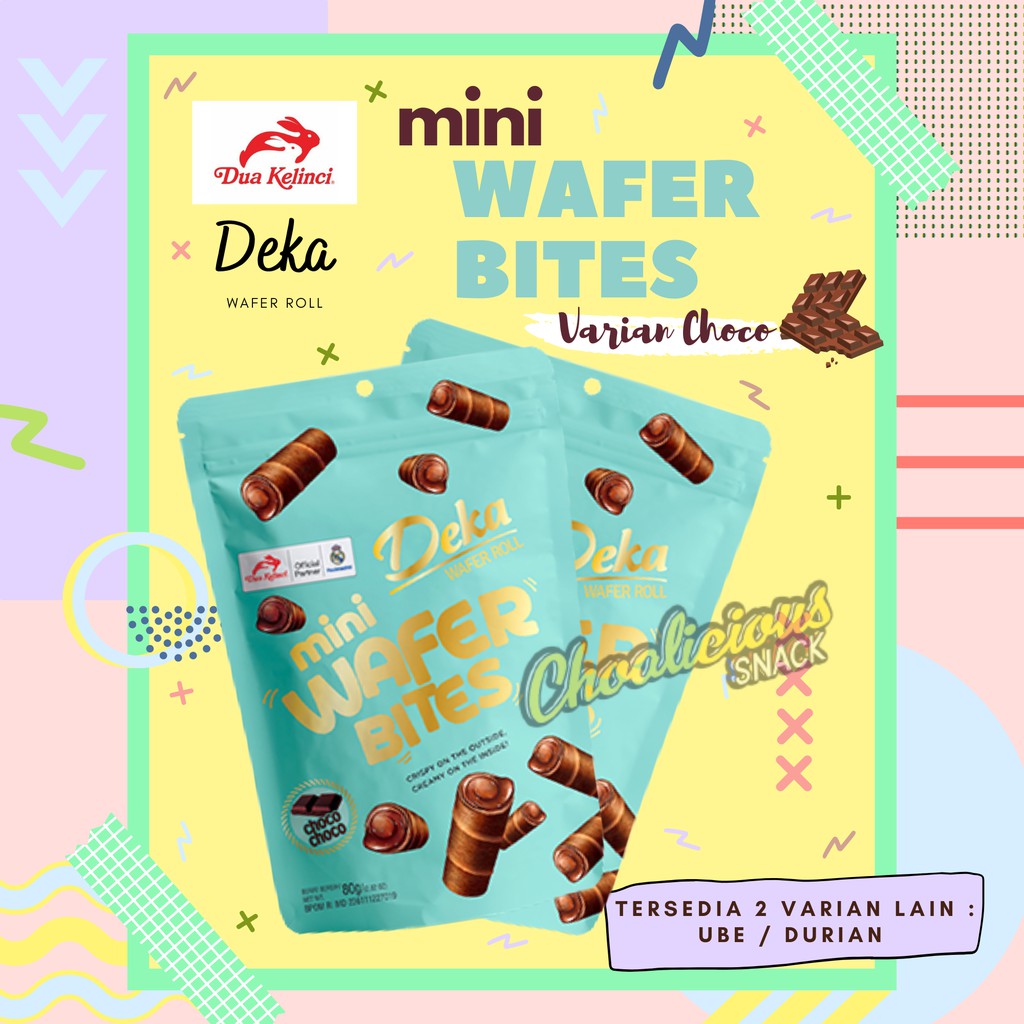 Mini Wafer Bites Deka Wafer Roll Choco Choco Variant 80 grams | Shopee ...
