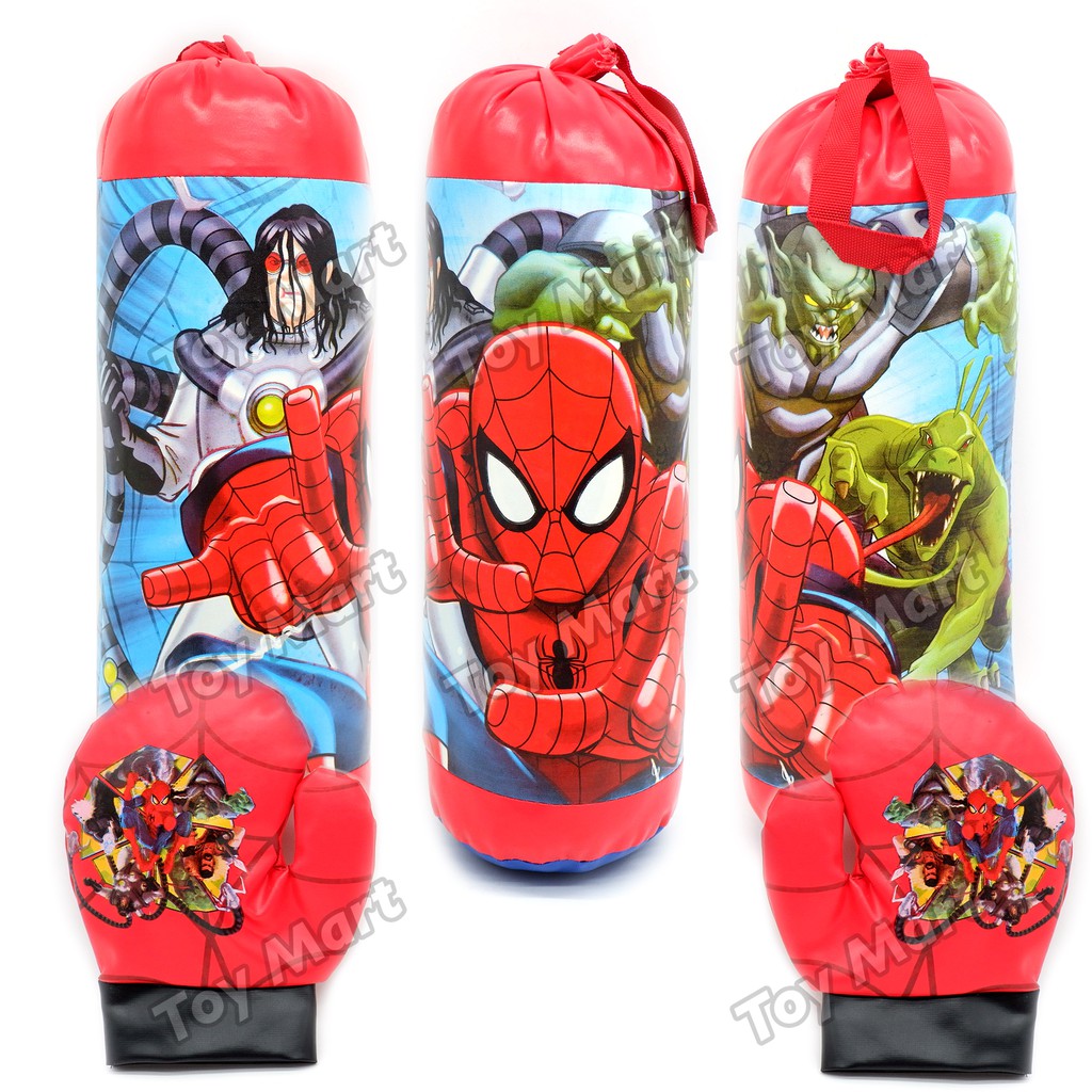 Spiderman Graphic Punching Sandbag with Gloves Medium Sized Premium ...