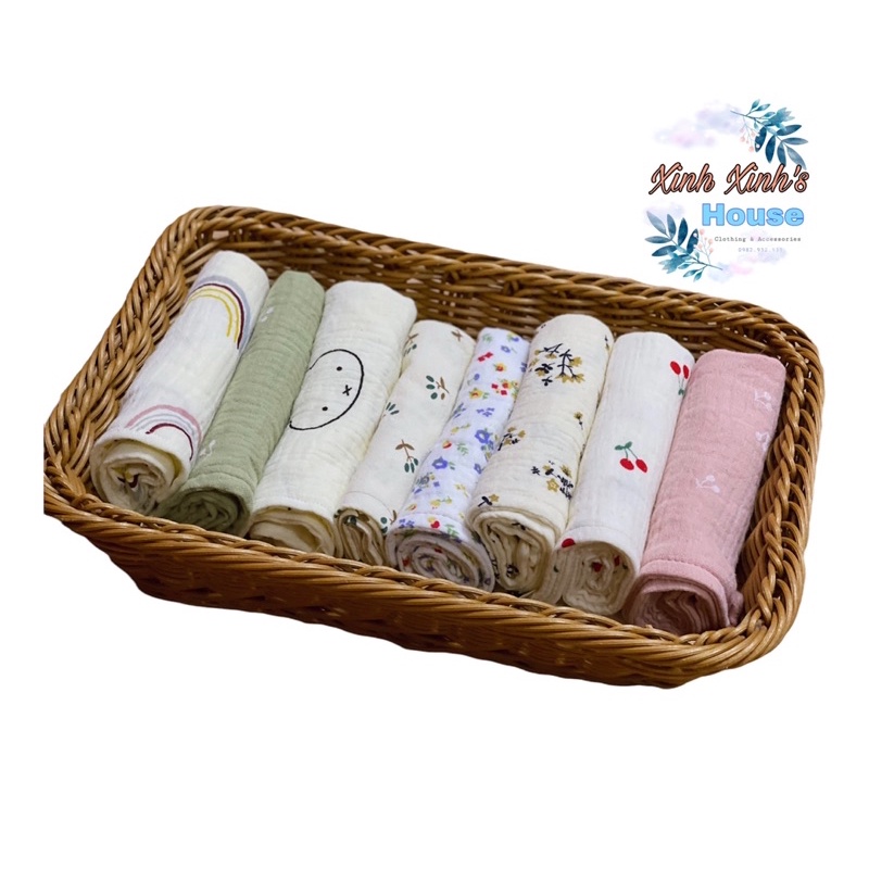 Soft genuine Muslin handkerchief with cutie patterns (100% handmade ...