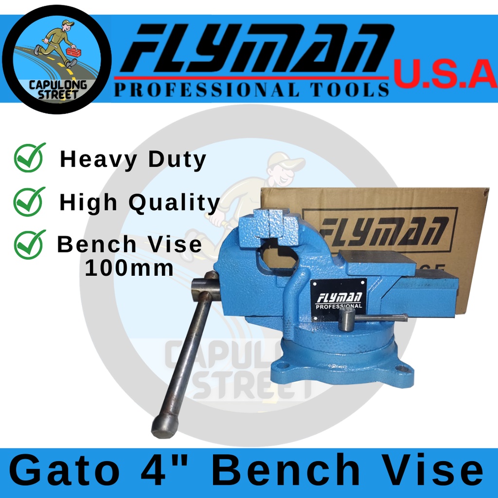 Capulong Street Flyman Gato 4" Bench Vise 100mm Heavy Duty Mechanics ...