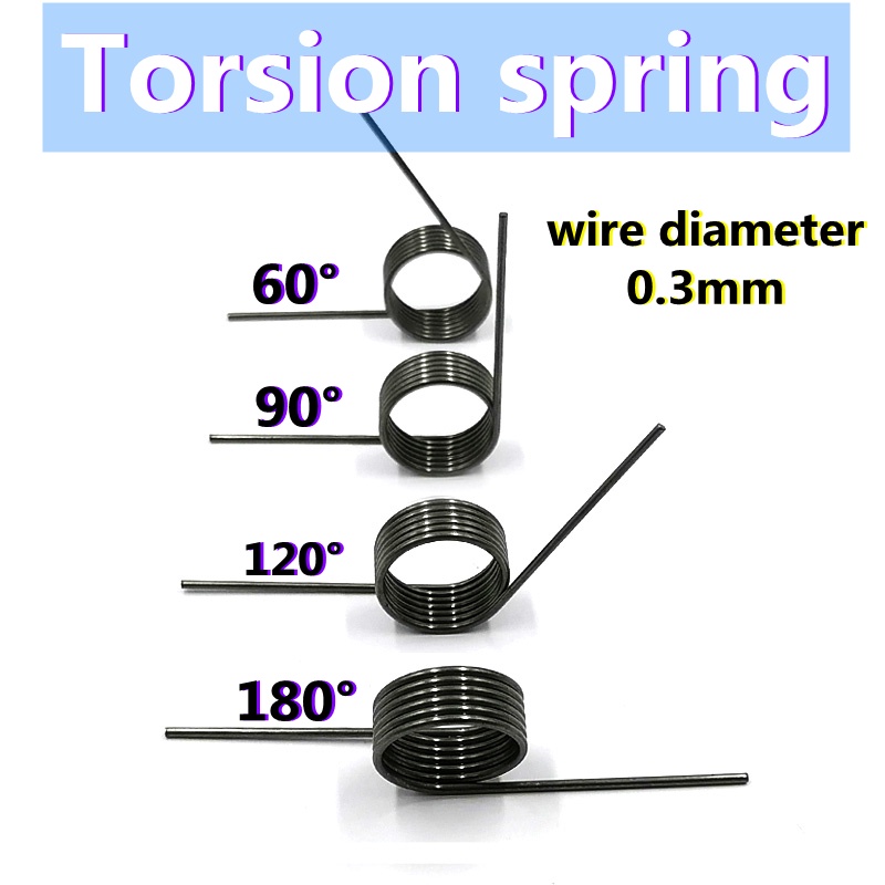 V-shaped spiral torsion spring d0.3mm 65Mn steel spiral torsion ring ...