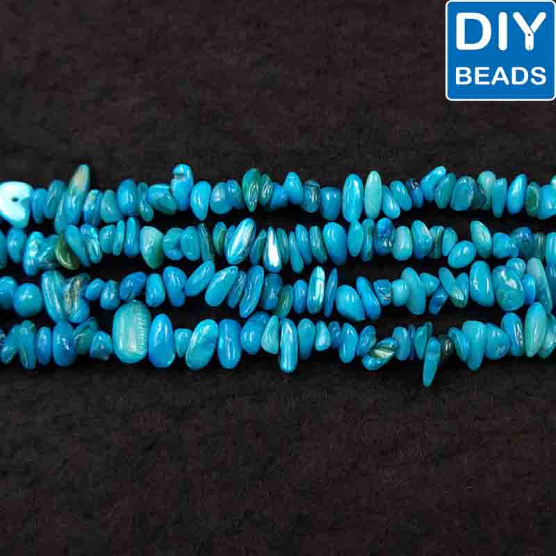 Diy Beads Shell Chipstone Aquablue (34'cm long) | Shopee Philippines