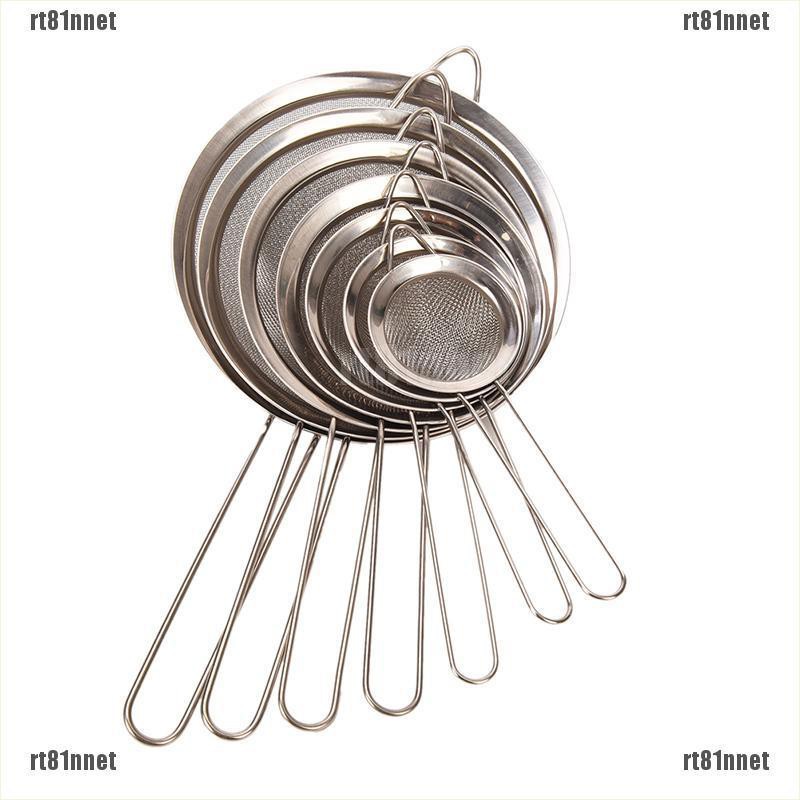 【COD•RT81】Kitchen Stainless Steel Wire Fine Mesh Oil Strainer Flour ...