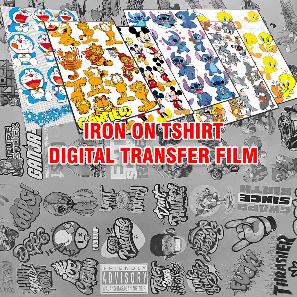 IRON ON TSHIRT no.6 - Direct Transfer Film Premade Designs Transfer to ...