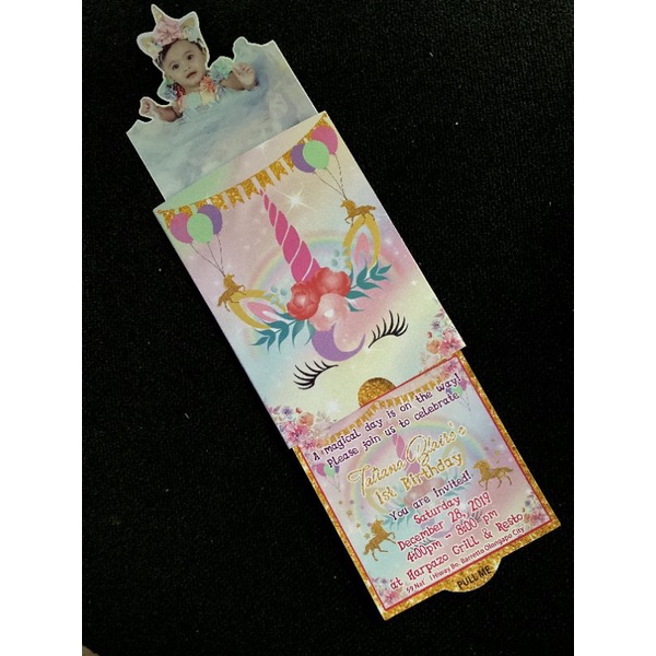 UNICORN PULL ME INVITATION 10pcs | Shopee Philippines