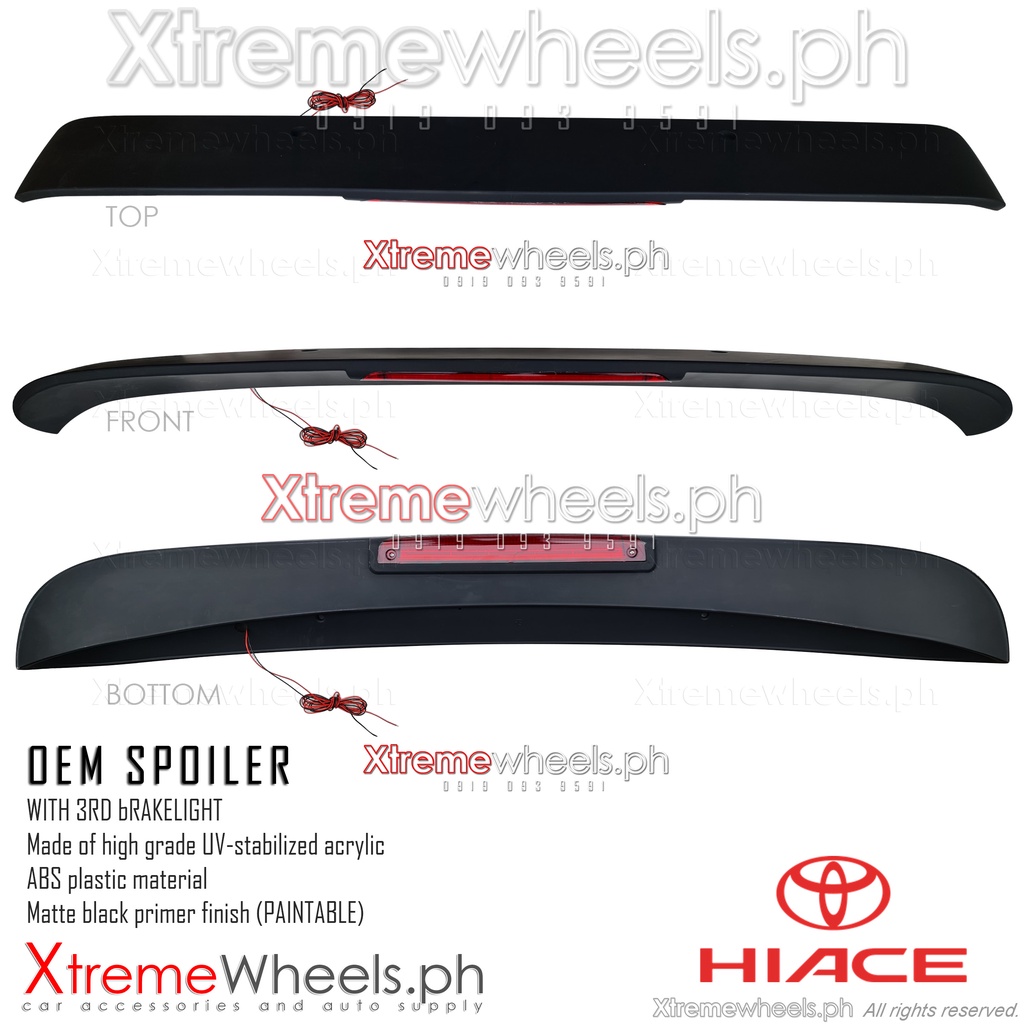 Hi ace Commuter 2005-2025 with 3rd brake light Primer black No Paint ...