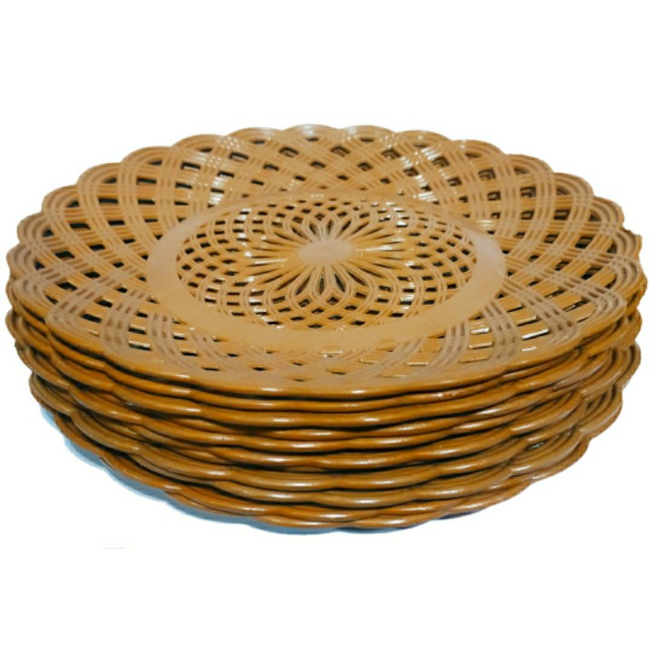 Dozens OF PLASTIC RATTAN PLATES CONTAINS 12 PCS PER DOZEN | Shopee ...