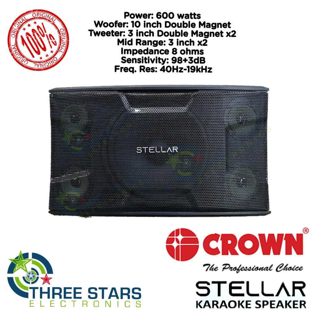 2pcs KX-1060 Karaoke Speaker Stellar By Crown 600w Double Magnet 4 to 8 ...