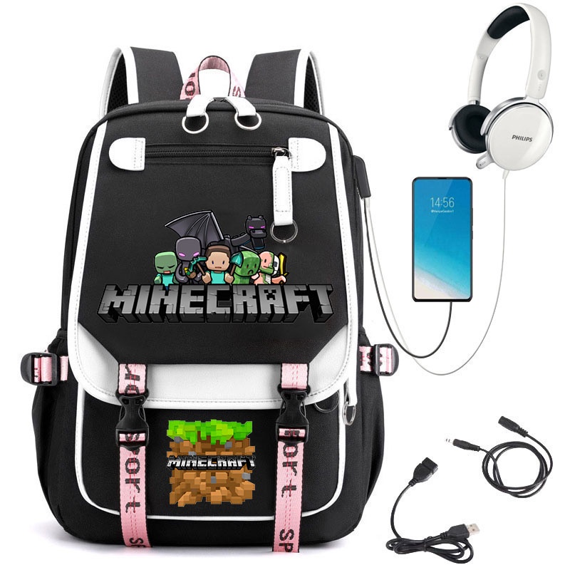 Minecraft Backpack for Women Student Backpack Travel Bag School Bag ...